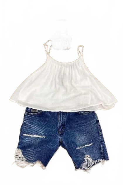 Andy Denim Women's Custom Vintage Diamond Gusset Denim Shorts In Black ...