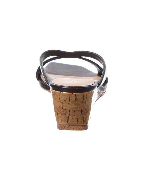 Stuart Weitzman Miami 50 Leather Wedge Sandal | ShopSimon