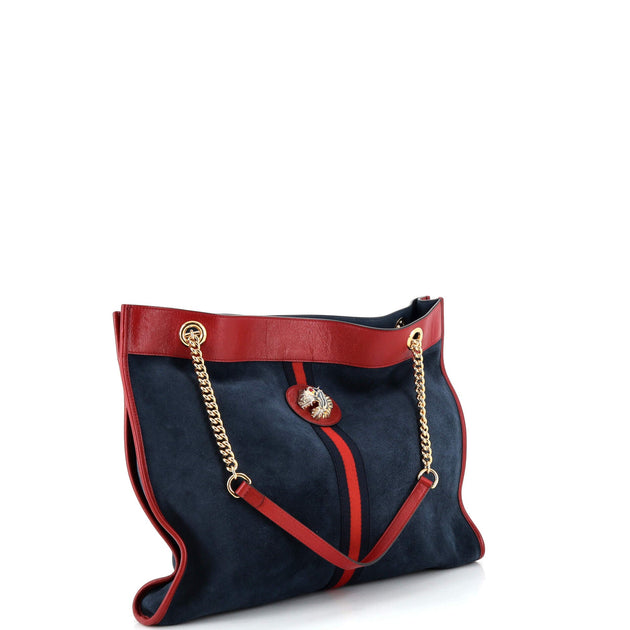 Gucci Rajah Chain Tote Suede Large | ShopSimon