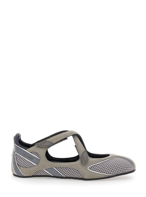 The Attico Nomad' Grey Ballet Shoes With Criss-Crossed Straps | ShopSimon