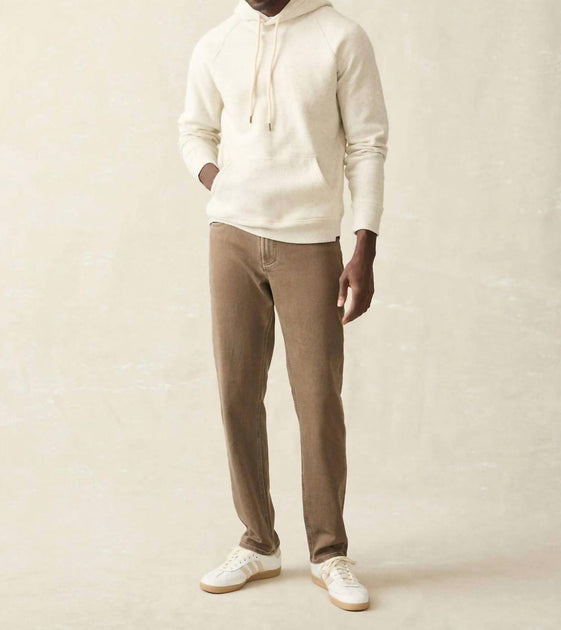 Faherty High Standard Fleece Hoodie In Antique Ivory Heather | ShopSimon