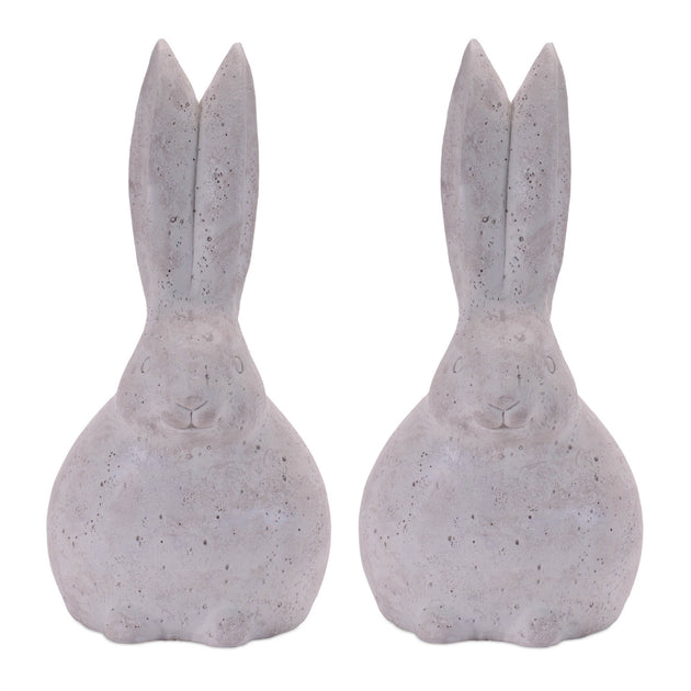Hivvago Distressed Long Eared Rabbit Figurine (Set of 2) | ShopSimon