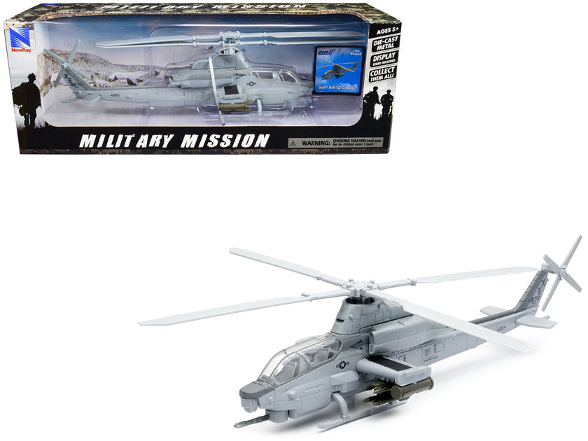 New Ray Bell Ah-1z Cobra Helicopter Gray "us Air Force" "military Mission" Series 1/55 Diecast ...