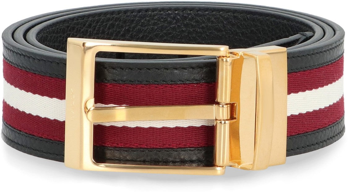 Bally Bold Striped Leather Belt | ShopSimon