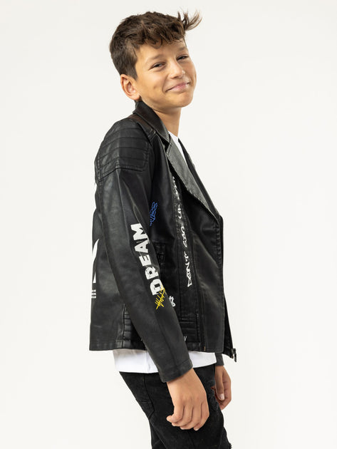 Noizz BLACK LEATHER JACKET | ShopSimon