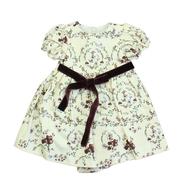 Edghill Collection Girls Ivory | Burgundy Floral Dress | ShopSimon