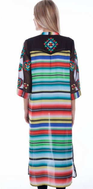 Scully Embroidered Duster In Black | ShopSimon