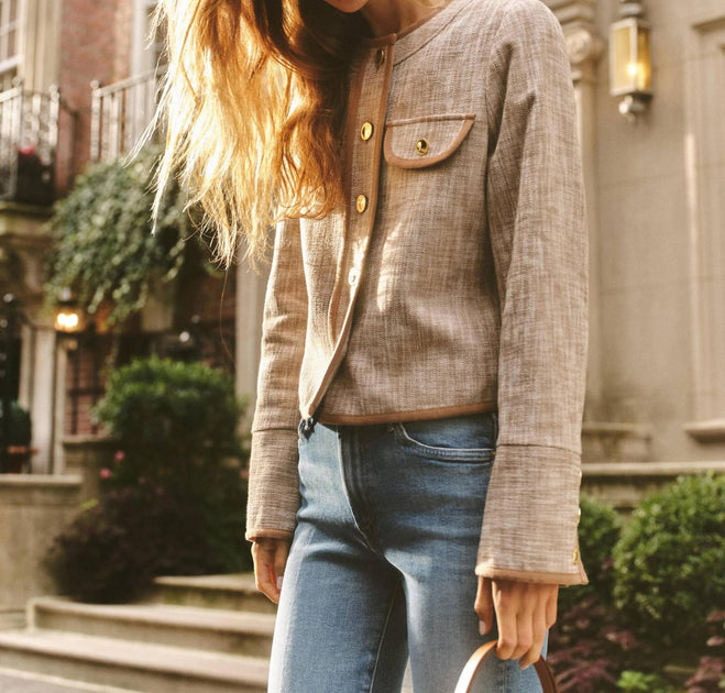 Cartolina Nantucket Renata Jacket In Elmwood | ShopSimon