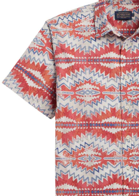 PENDLETON Men's Shoreline Short Sleeve Shirt In Sunset Pass | ShopSimon