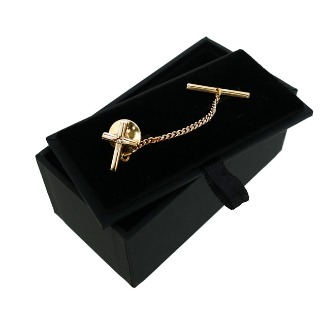 Ascentix Men's Cross Tie Tack with Crystal Center | ShopSimon