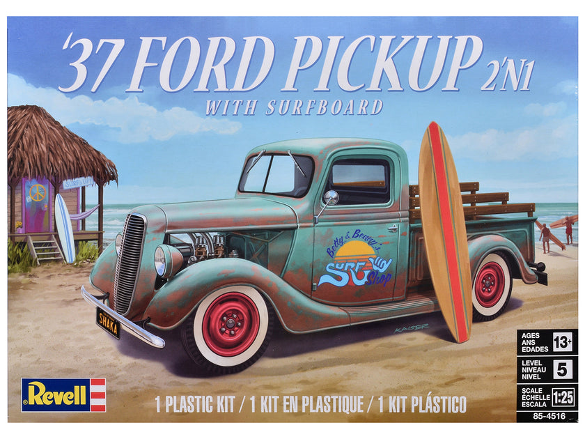 Revell Level 5 Model Kit 1937 Ford Pickup Truck With Surfboard 2-in-1 ...