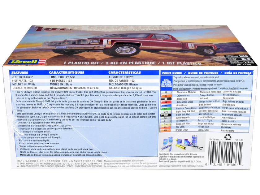 Revell Level 4 Model Kit 1976 Chevrolet Sports Stepside 4x4 Pickup ...