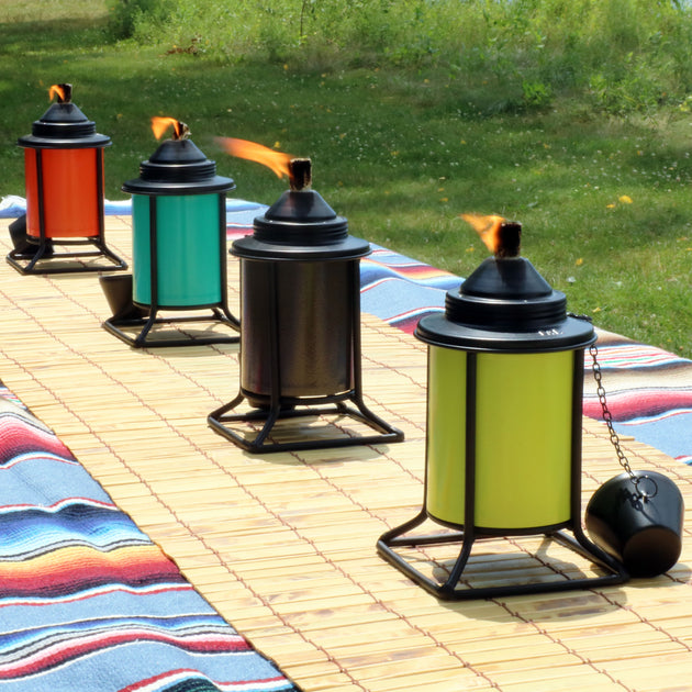 Sunnydaze Outdoor Metal Patio Deck Poolside Lawn Tabletop Torch Set ...