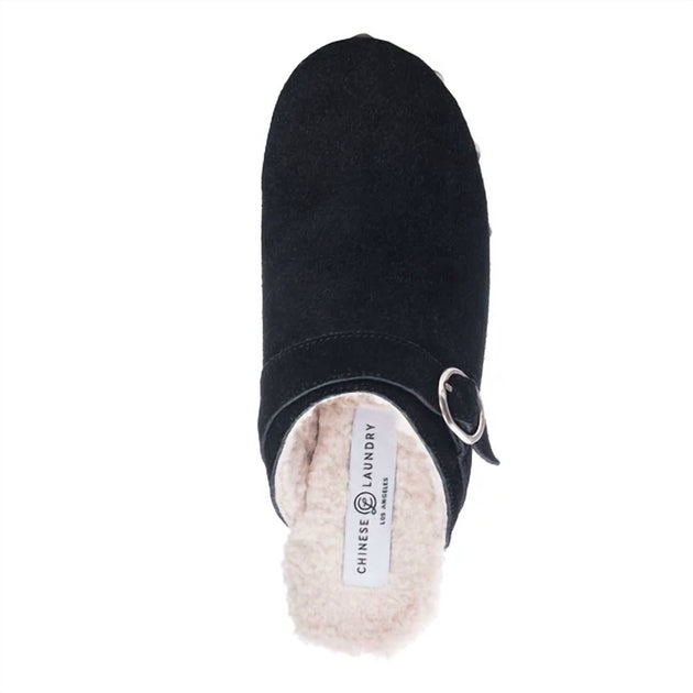CHINESE LAUNDRY Women's Carlie Split Suede Leather Clogs In Black ...