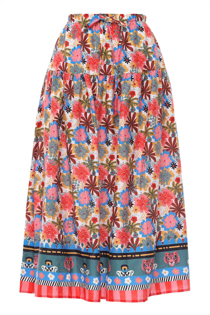 EMILY LOVELOCK Heidi Print Skirt In White Multi | ShopSimon