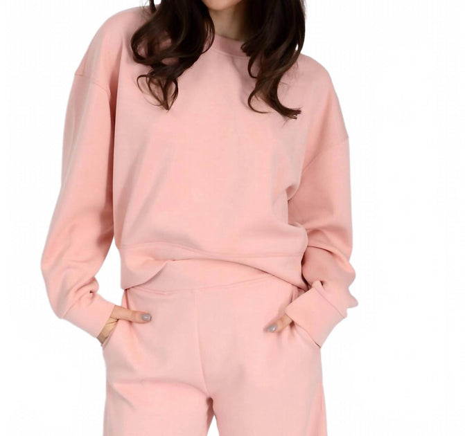 RD International Lucie Crewneck Sweater In Dusty Peach | ShopSimon