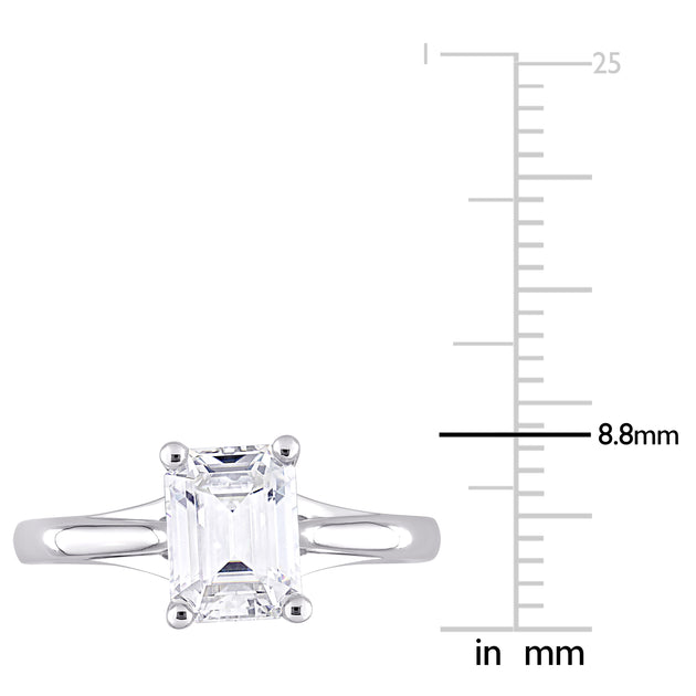 Mimi & Max 1 3/4ct Dew Emerald Cut Created Moissanite Solitaire Ring ...