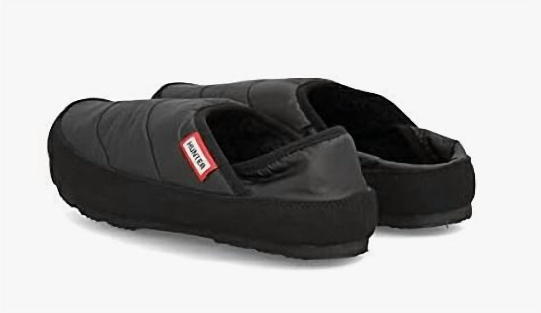 HUNTER Women's Puffer Slippers In Black | ShopSimon