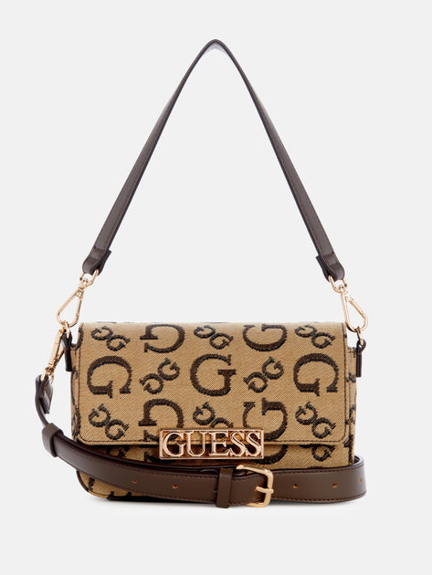 Guess Factory Carrboro Jacquard Logo Shoulder Crossbody Bag | ShopSimon