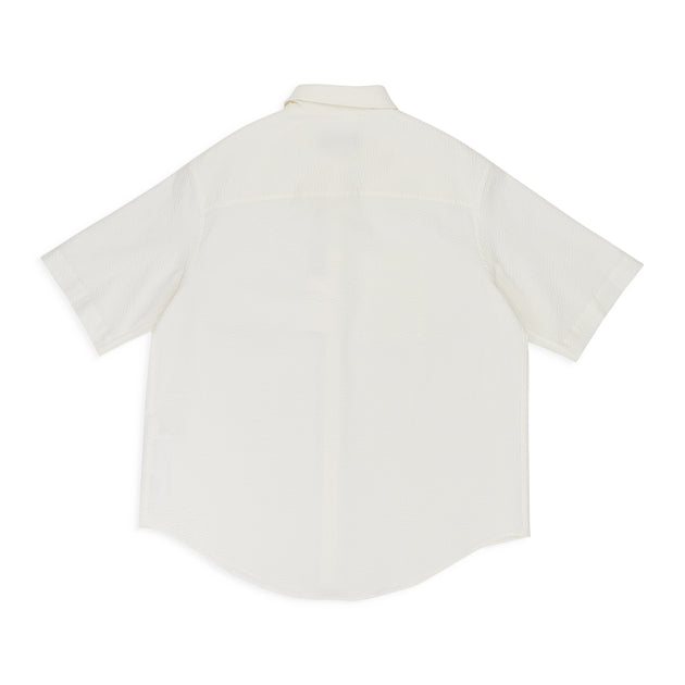 424 ON FAIRFAX OFF-WHITE TEXTURED SHORT SLEEVE BUTTON-DOWN SHIRT ...