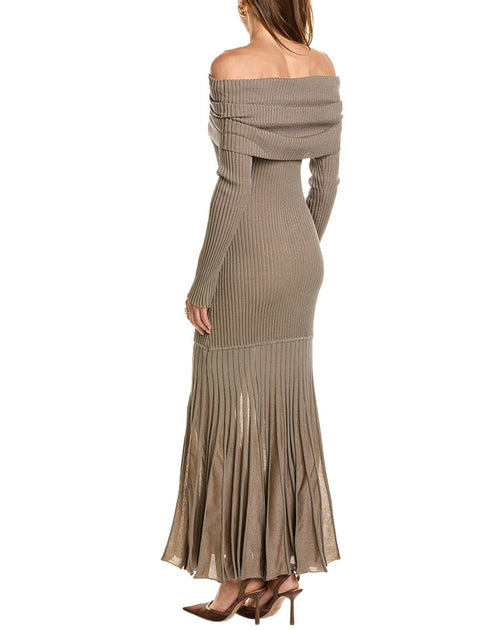 Nicholas Maxine Off-shoulder Plaited Maxi Dress | ShopSimon