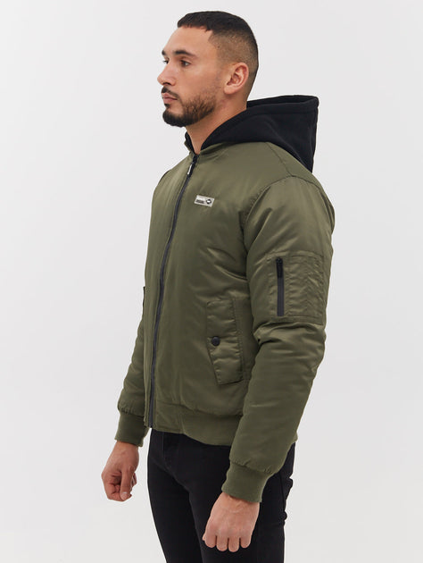 Bench. Bomper Fleece Hood Bomber Jacket - | ShopSimon