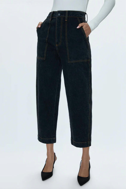PISTOLA Turner Super High Rise Barrel Leg Jean In Lights Out | ShopSimon