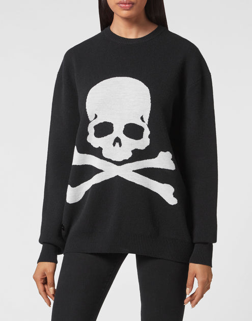 PHILIPP PLEIN Round Neck Pullover LS Skull&Bones | ShopSimon