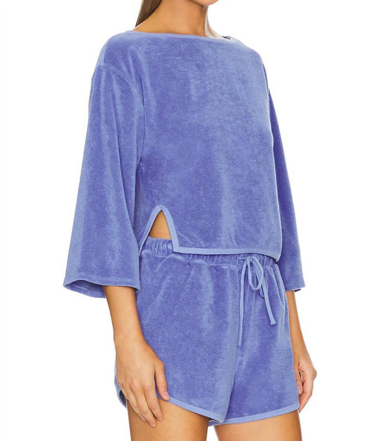 Nation LTD Fallon Terry Cloth Top In Wedgewood | ShopSimon