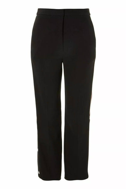 Topshop Side Stripe Popper Pants In Black | ShopSimon