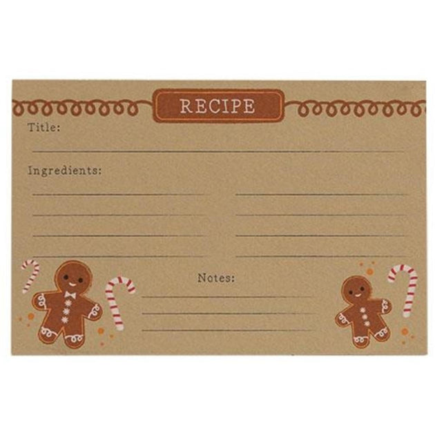 HomeGifo 24/Pkg Gingerbread Man Recipe Cards | ShopSimon