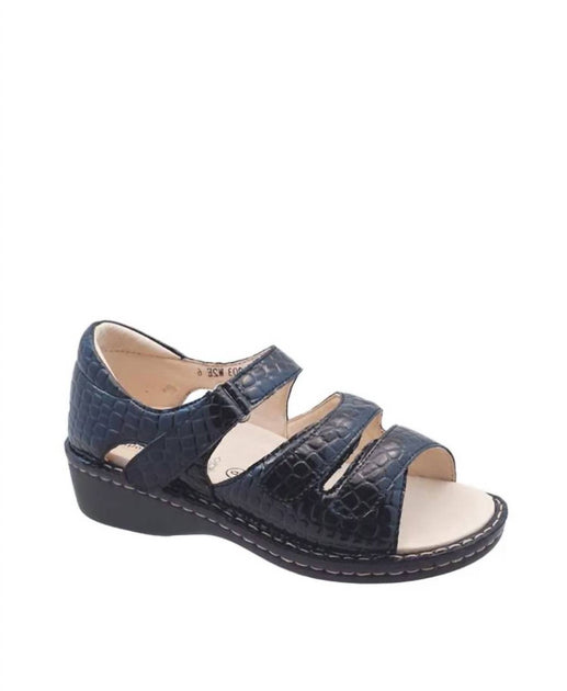 Pilgrim Shoes Andrea Velcro 3-Strap Sandal In Black | ShopSimon