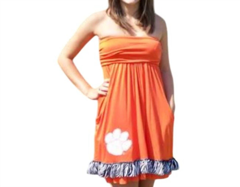 Livy Lu Clemson University Logo Tube Dress In Orange | ShopSimon