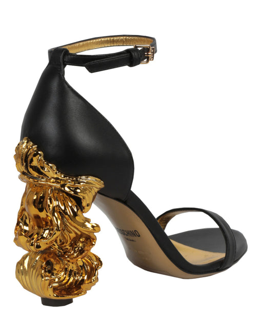 Moschino Sculpted Baroque Heel Sandals | ShopSimon