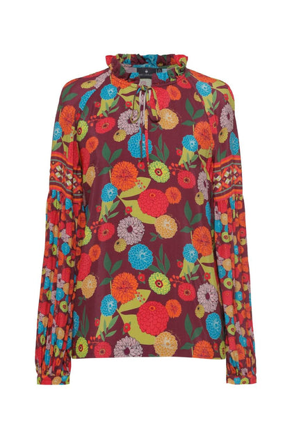 EMILY LOVELOCK Emma Top In Burgundy | ShopSimon