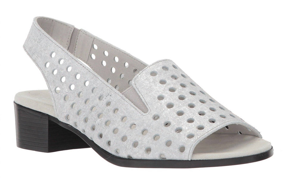 Munro Women's Mickee Sandal In Silver Metallic | ShopSimon