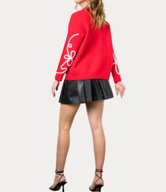 THML Rebecca Sweater In Red | ShopSimon