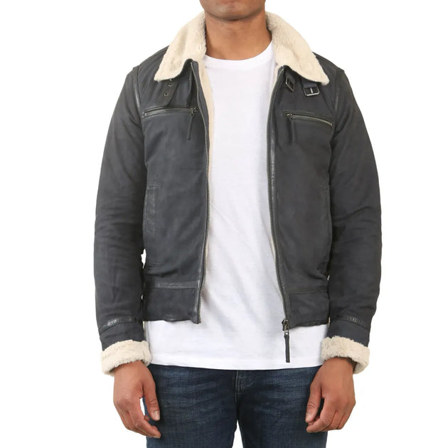 TruClothing Suede Pilot Aviator Leather Jacket | ShopSimon