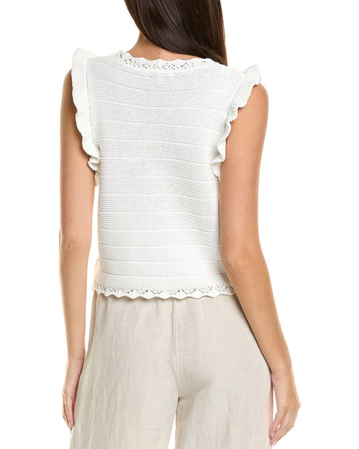 CELESTINE SEI Scallop Trim Vest | ShopSimon