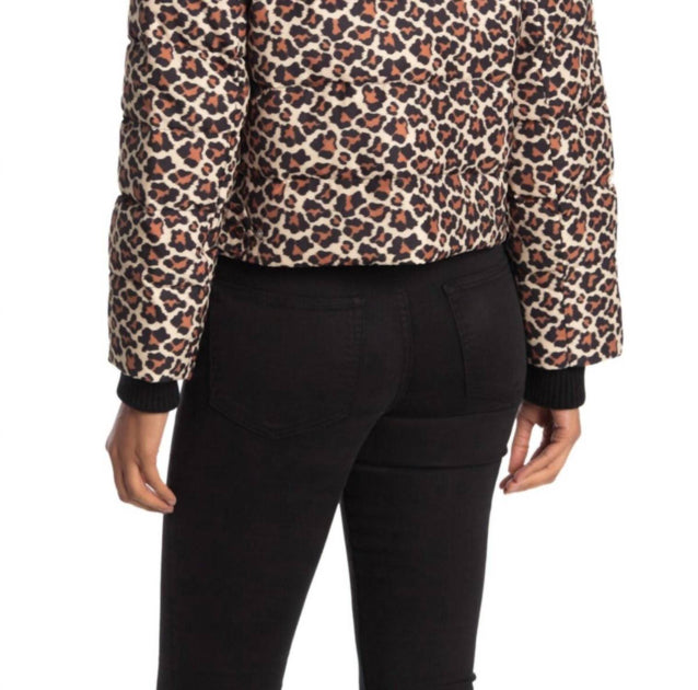 Diane von Furstenberg Paulina Leopard Print Down Quilted Jacket In ...