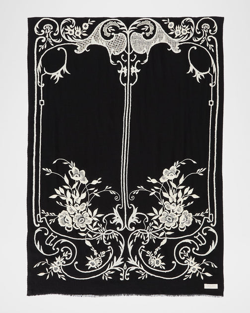 Janavi India Vintage-Inspired Art Cashmere Scarf | ShopSimon