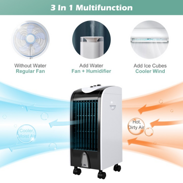 Hivvago 3-in-1 Portable Evaporative Air Cooler with Filter Knob for ...