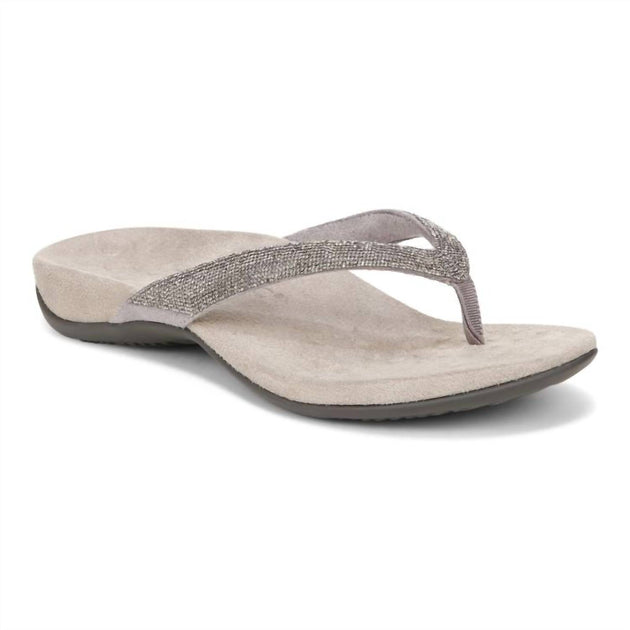 VIONIC Women's Dillon Shine Flip Flop In Stormy Rhinestone | ShopSimon