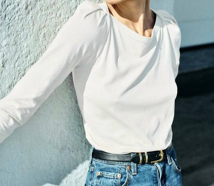 Nation LTD Amelie Envelope Neck Top In White | ShopSimon