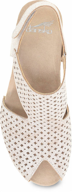 dansko Women's Teagan Sandals In White Vintage | ShopSimon