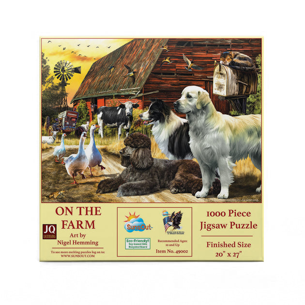 SunsOut Life on the Farm 1000 piece Jigsaw Puzzle for Adults | ShopSimon