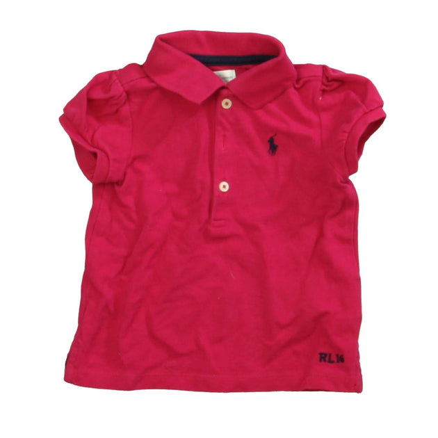 Ralph Lauren Girls Pink Polo Shirt | ShopSimon