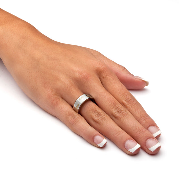 Palm Beach Jewelry "Footprints in the Sand" Two-Tone Ring in Stainless ...