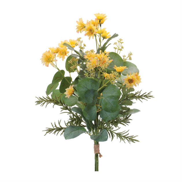 Melrose International Mini Daisy Floral Bundle (set Of 2) - Yellow ...
