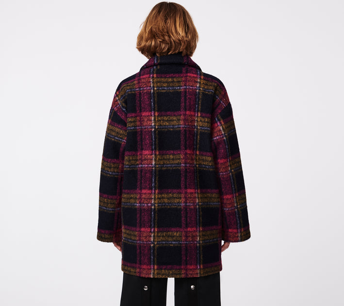 Bernardo Plaid Wool coat | ShopSimon
